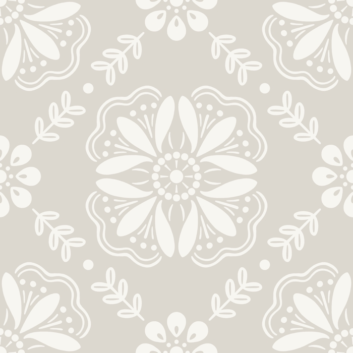 Emma Floral Tile - Warm Minimalist - Happywall