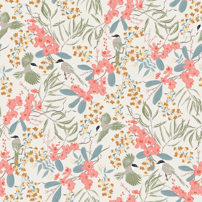 Magpie Floral Blooms Wallpaper