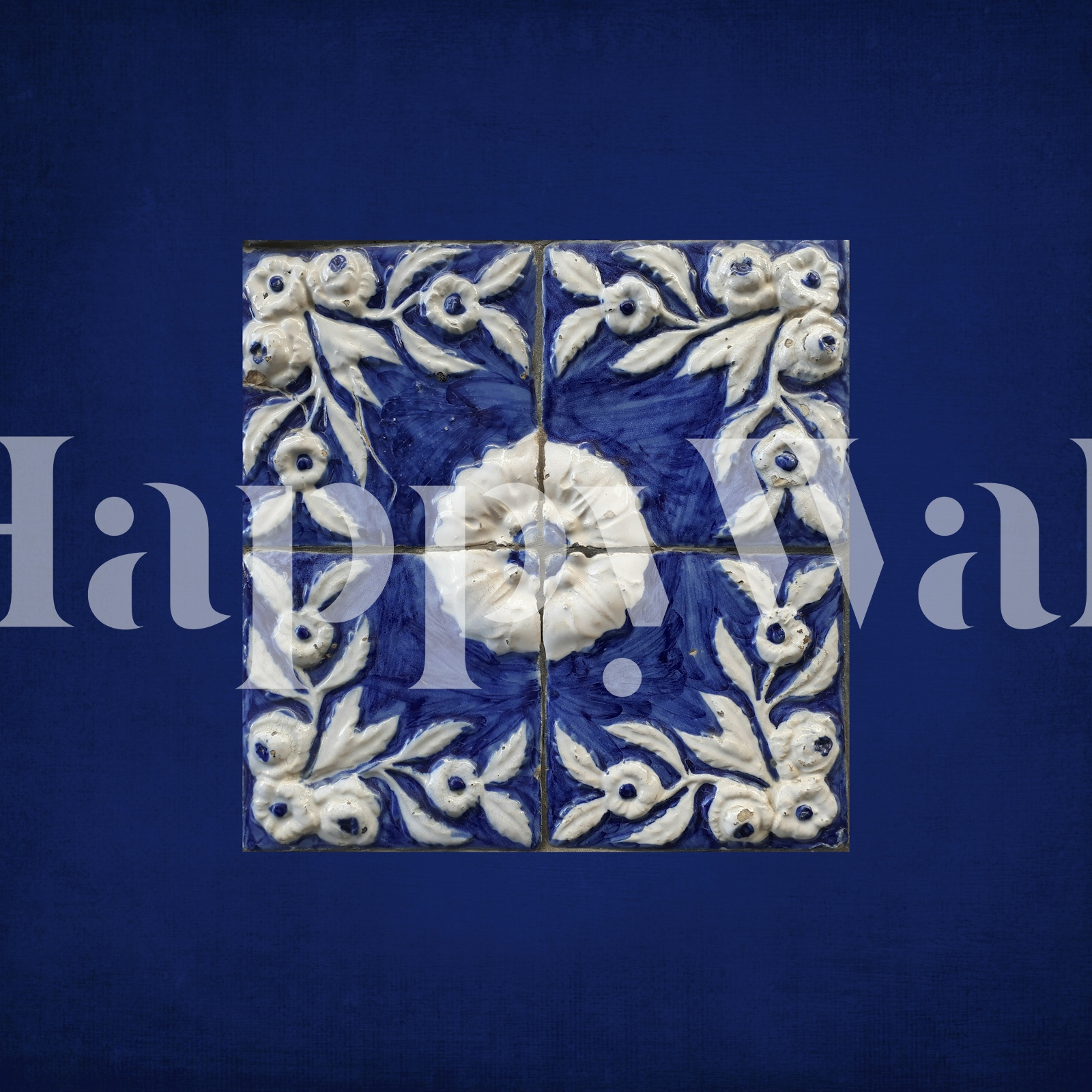 Antique Blue Tile Wallpaper - Happywall.com