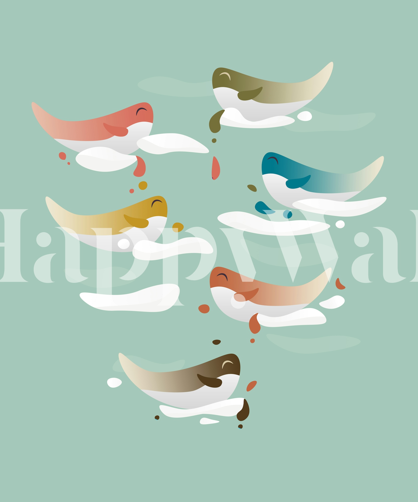 Whale fly Wallpaper - Happywall.com