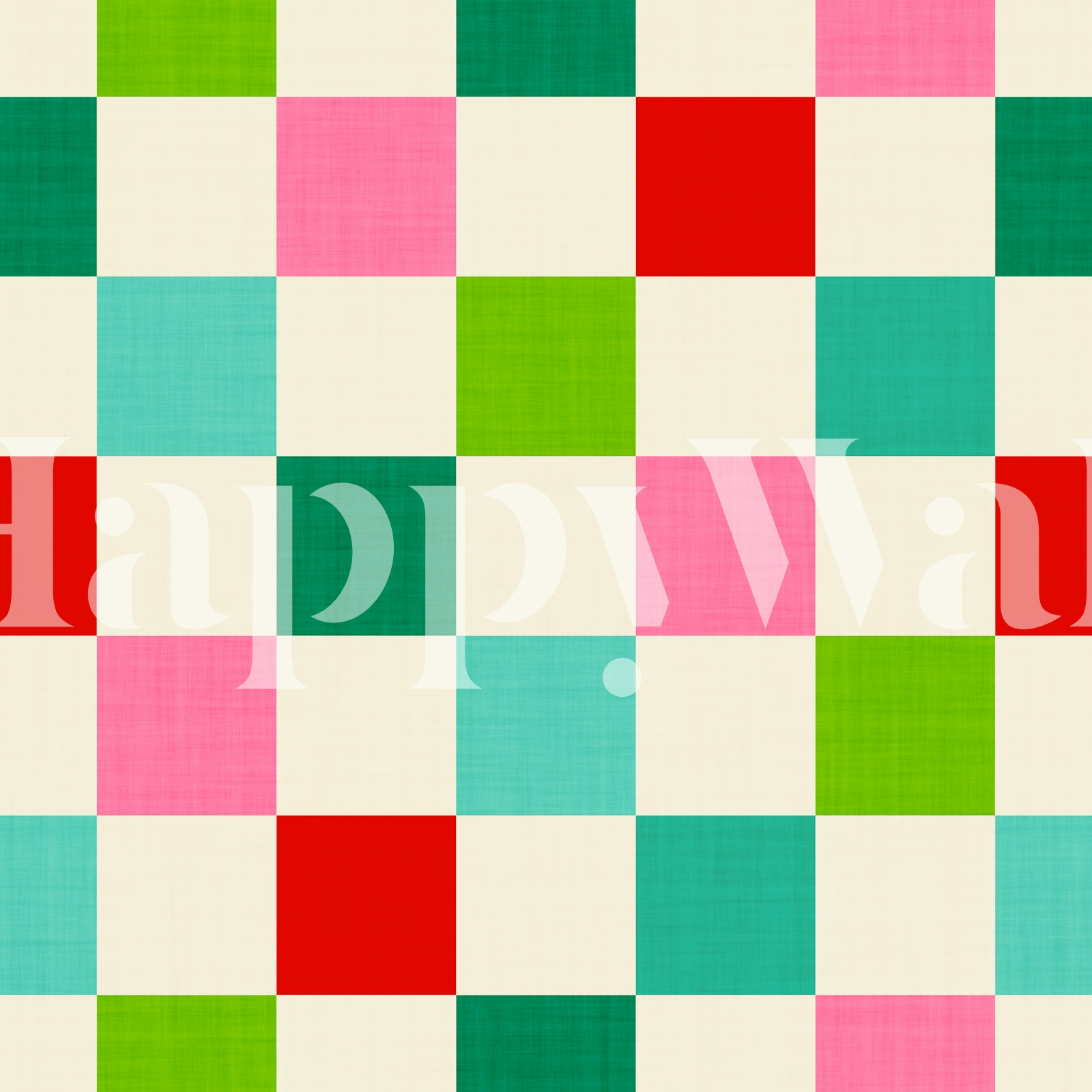 Festive Christmas Checks Wallpaper | happywall.com