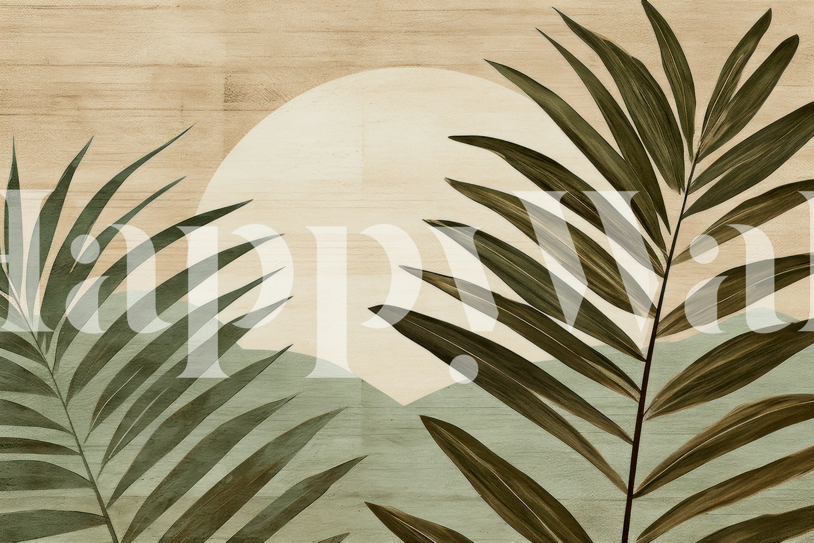 Warm Palms Panorama Wallpaper