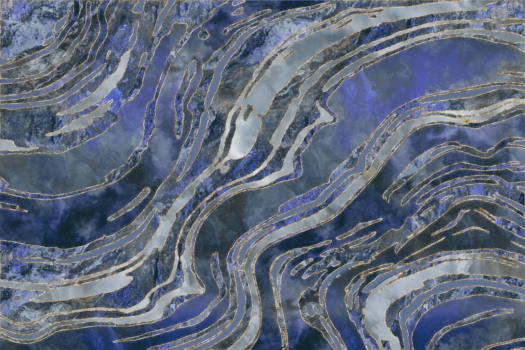 Buy Ice Blue Marble Wallpaper Online - Happywall