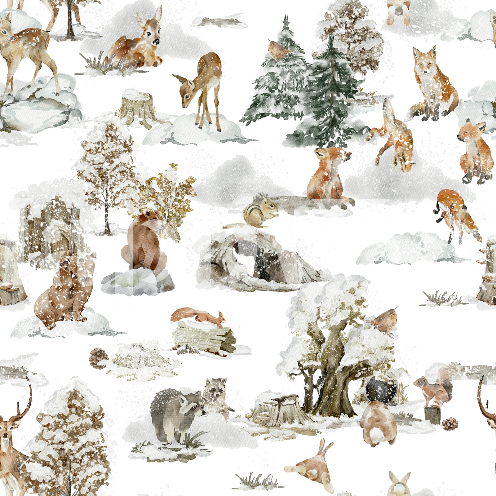 Winter Wonderland Friends Wallpaper - Happywall.com