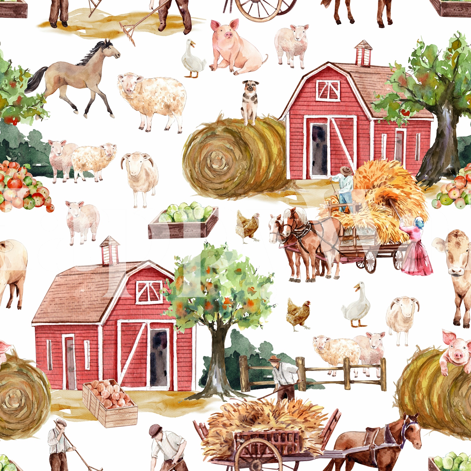Rustic Farm Charm Wallpaper - happywall.com