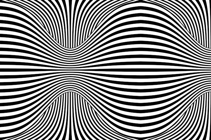 Groovy Retro Op-Art Stripe Warp Wallpaper