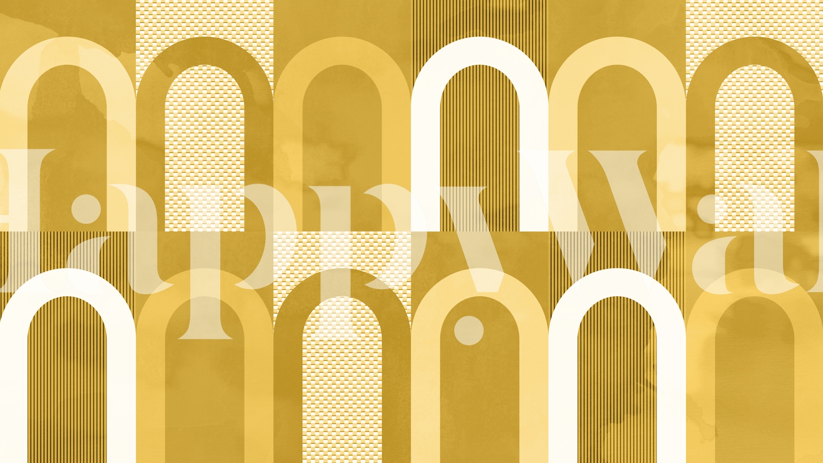 Yellow Geometric Arch Wallpaper