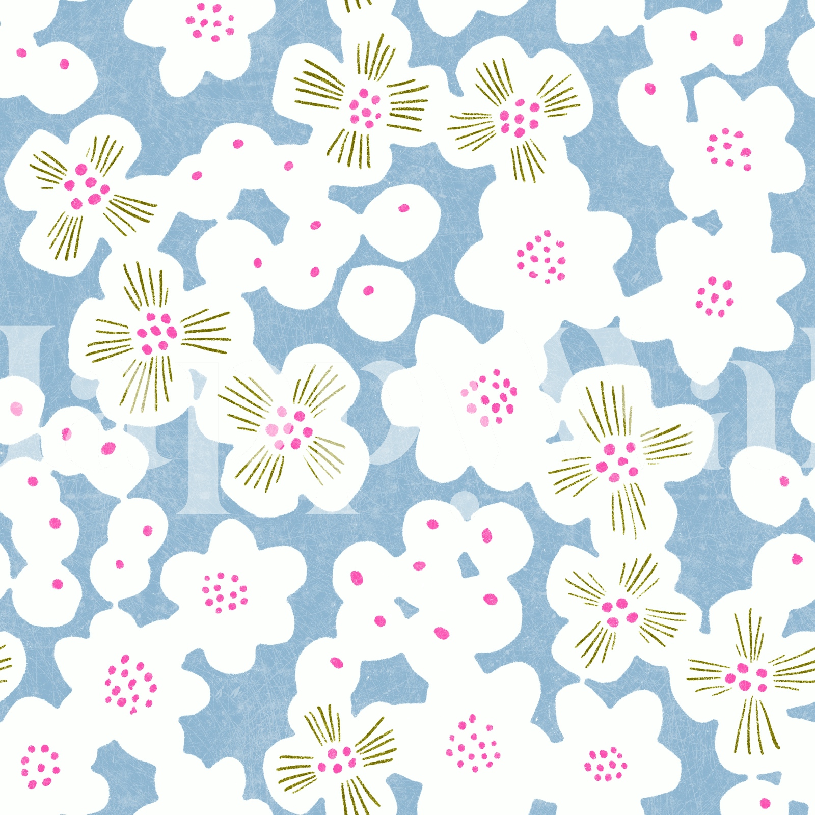 Beatrix Blue Wallpaper - happywall.com