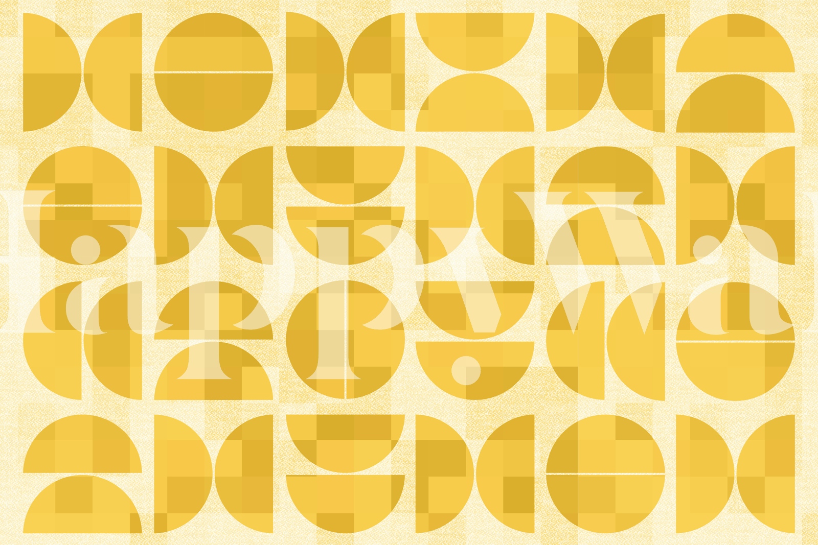 Yellow Geometric Art Deco Wallpaper