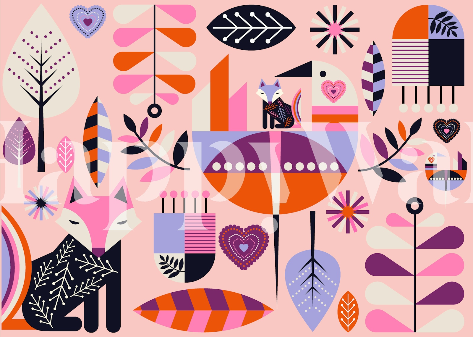 Enchanted Forest Pink Wallpaper - Happywall