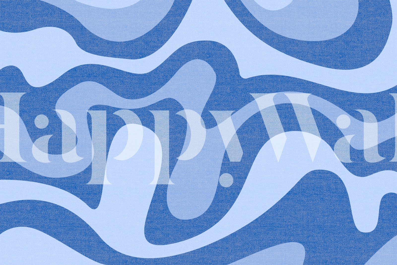 Groovy Blue Waves Wallpaper - Happywall.com