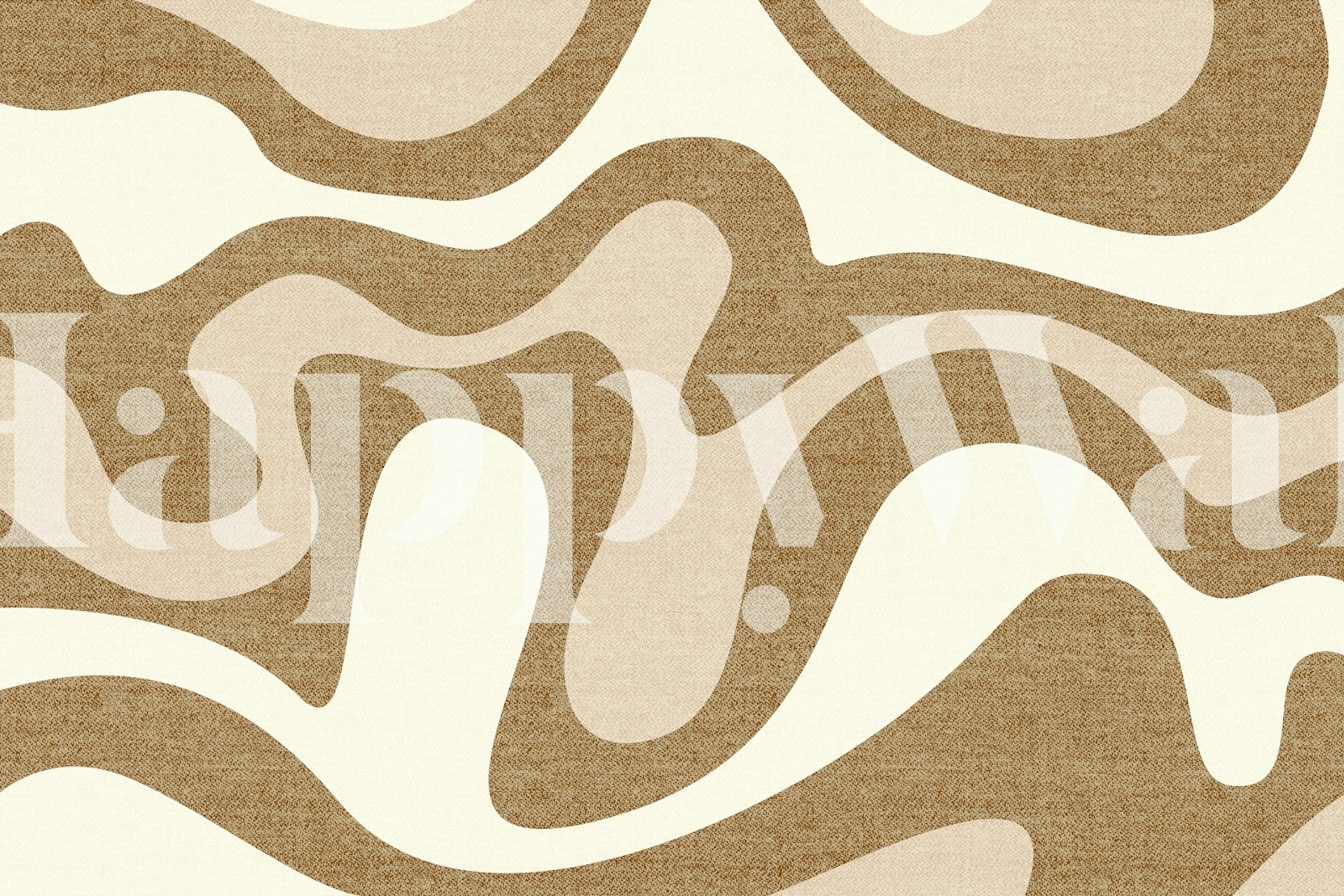 Cream Waves Elegance Wallpaper | happywall.com