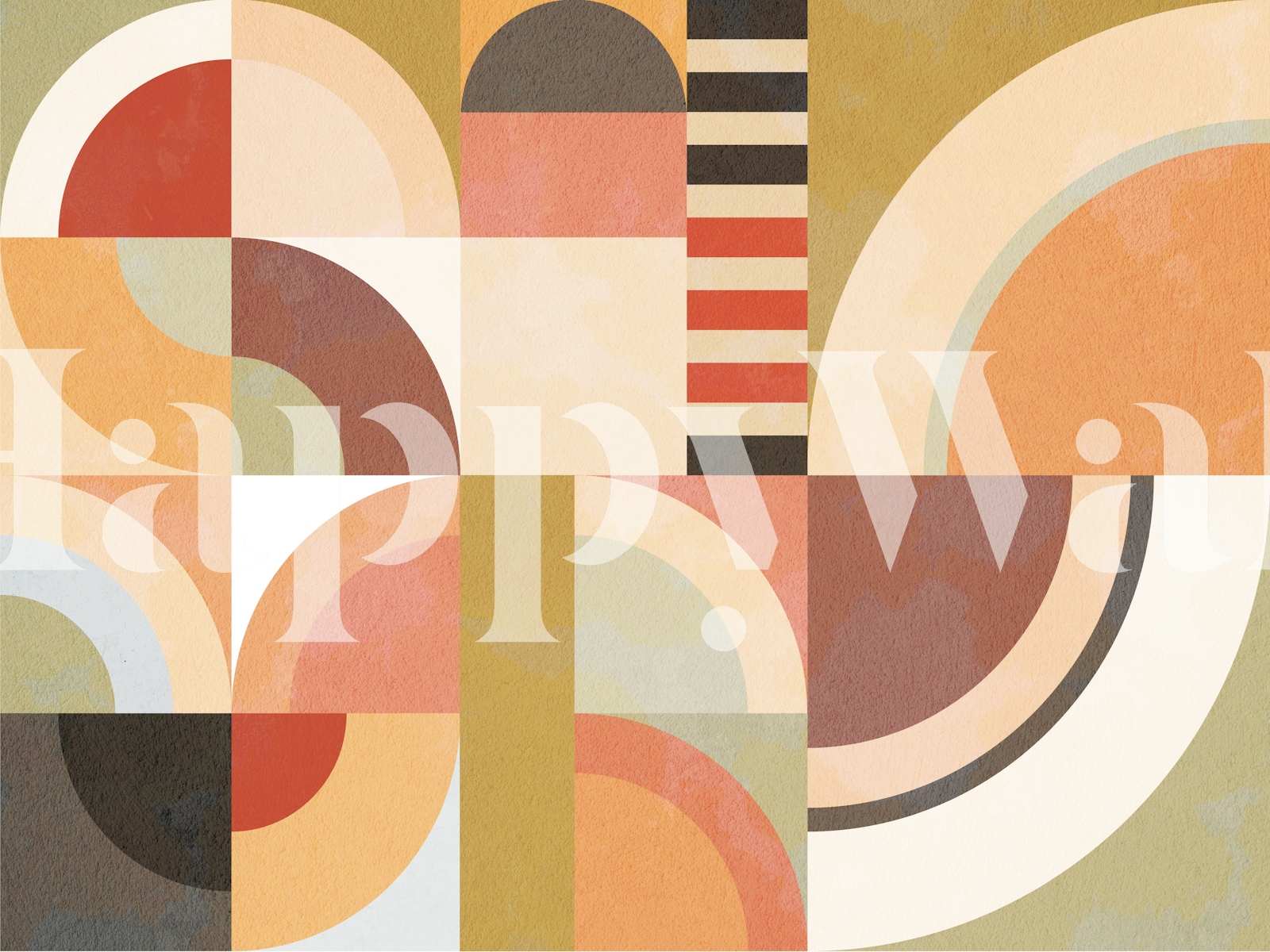 Bauhaus Geometric Earthy Fall Wallpaper