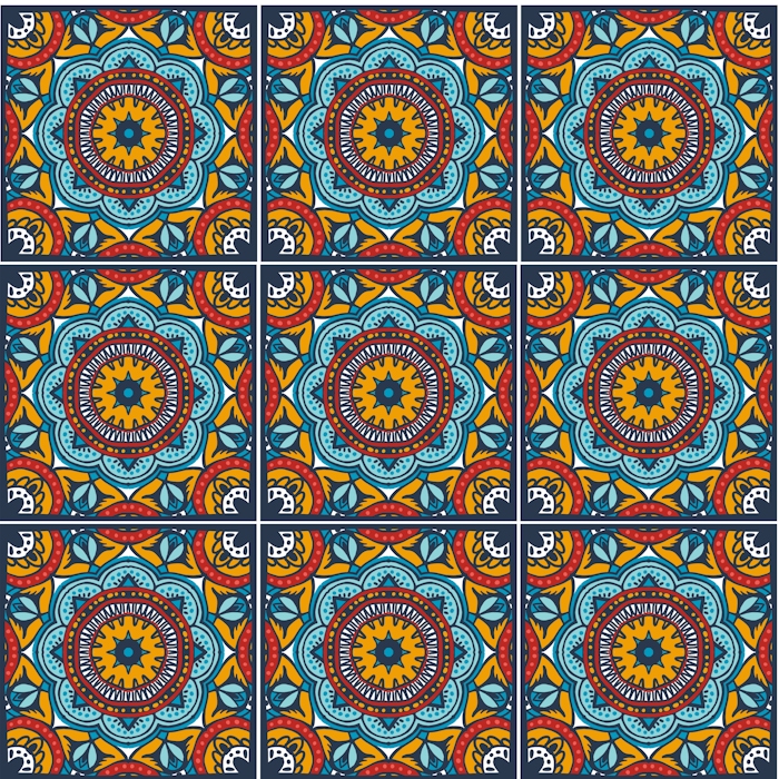 Talavera Inspired Tiles Wallpaper