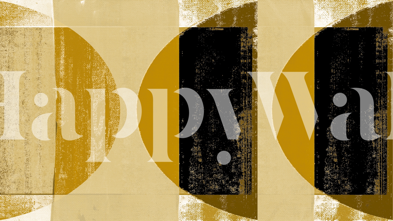 Rustic Vintage Gold Geometry - Happywall