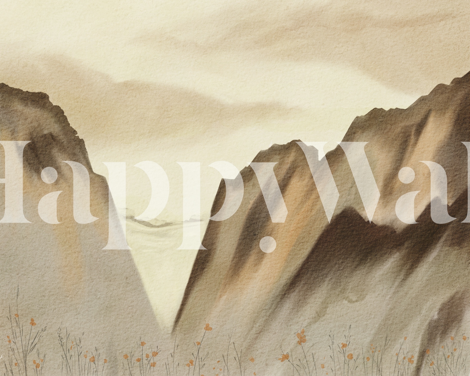 Amber Mountain Vista Nature Wallpaper