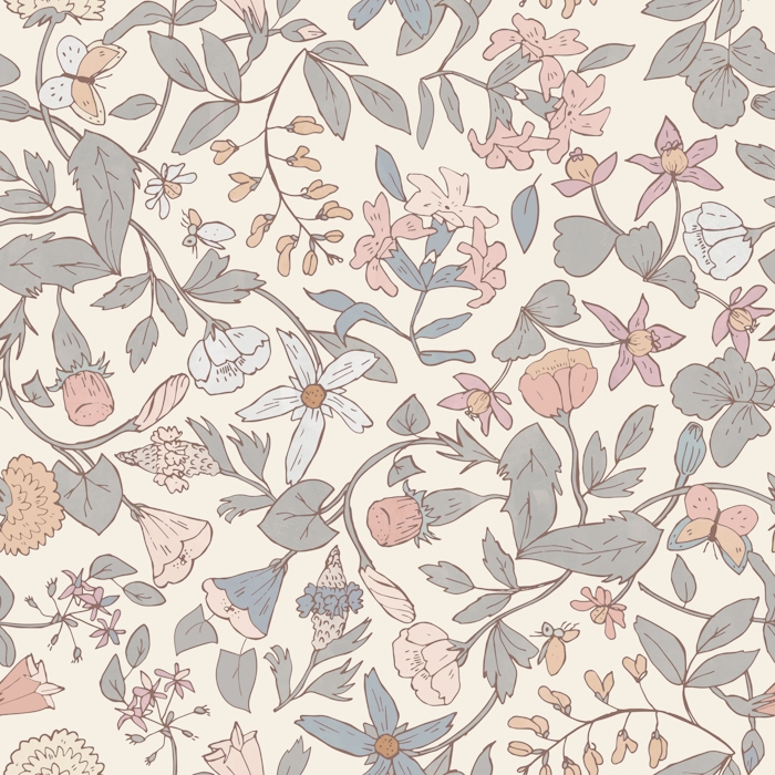 Rustic Floral Tapestry Wallpaper - Happywall.com