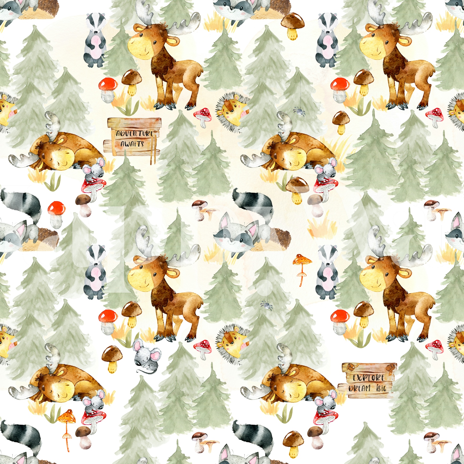 Cute Woodland Animals Wallpaper for Kids Rooms