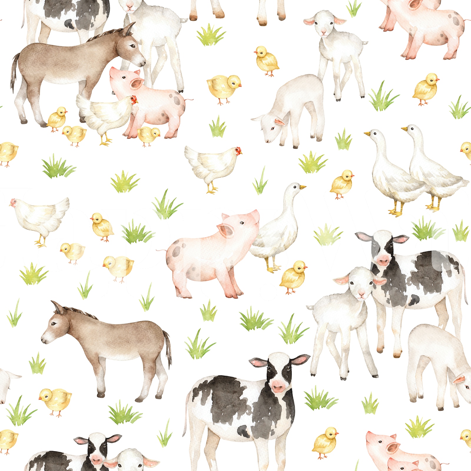 Rustic Farm Animals Wallpaper | happywall.com