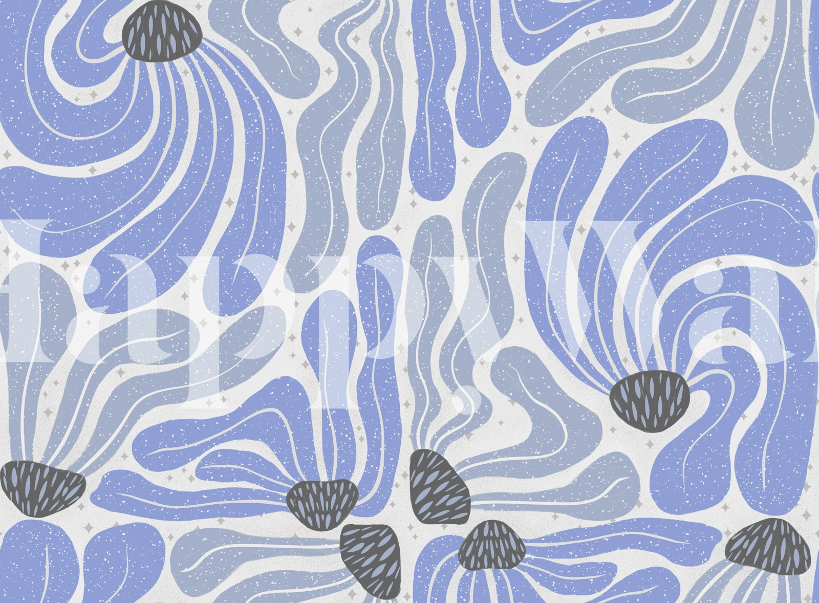 Boho Groovy Purple Lavender Wallpaper