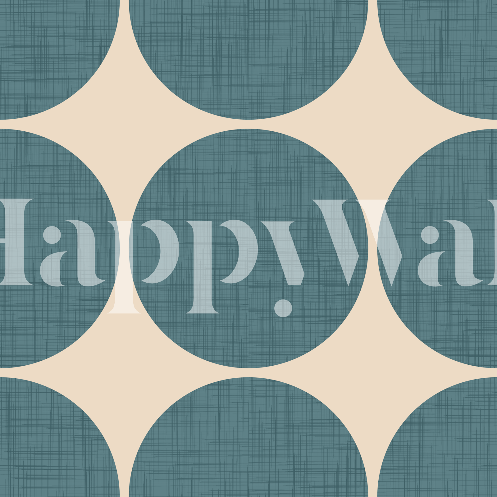 Modern Slate Blue Retro Spheres Wallpaper