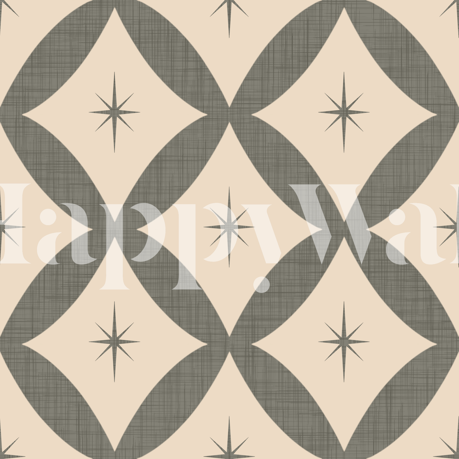 Atomic Star - Mid Century Starburst Taupe