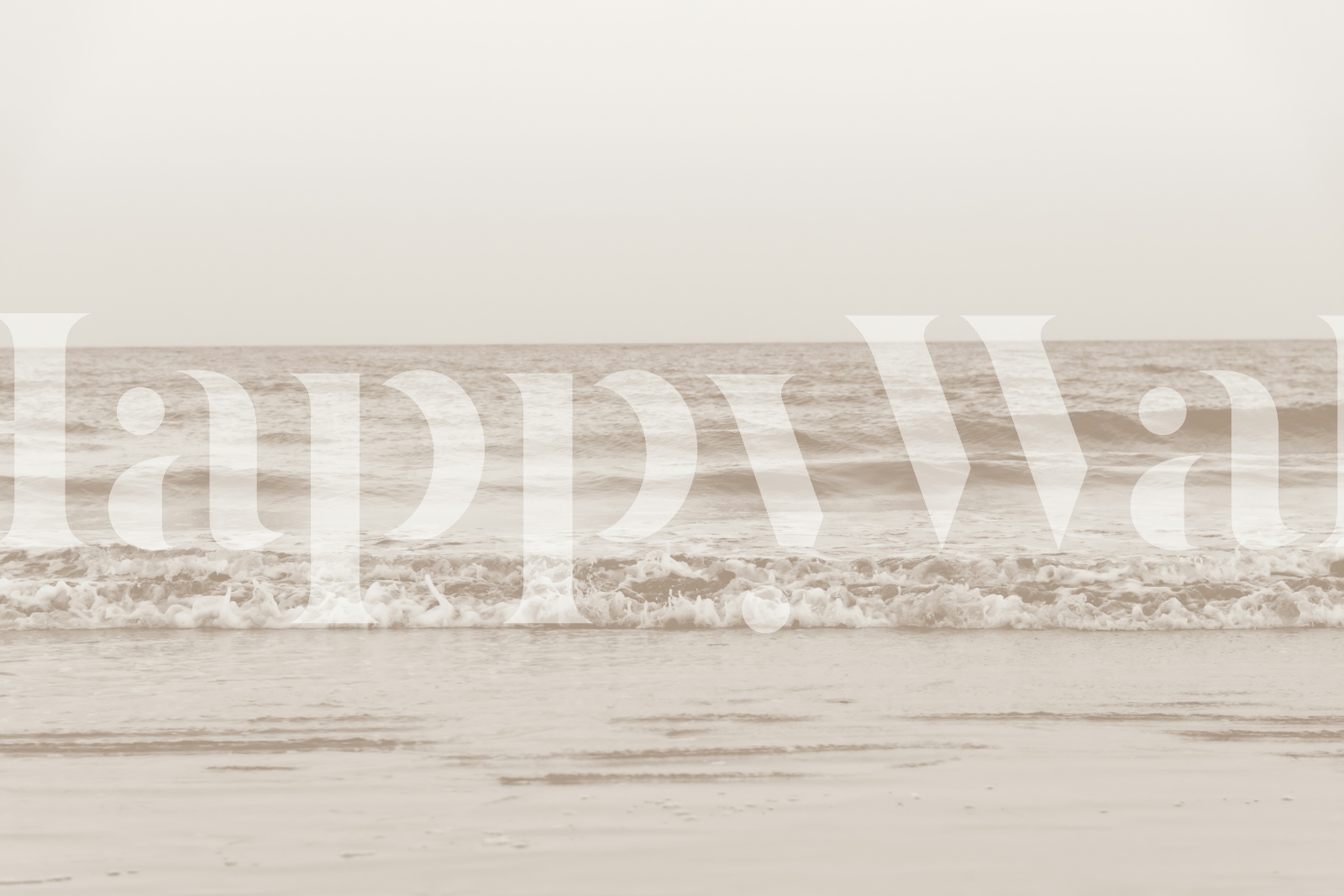 Soft Beige Ocean Waves Wallpaper