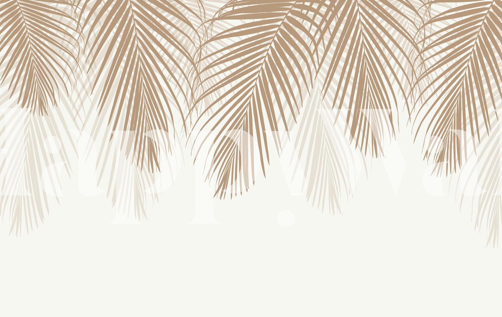 Soft Beige Palm Leaves Finesse 1 - happywall.com