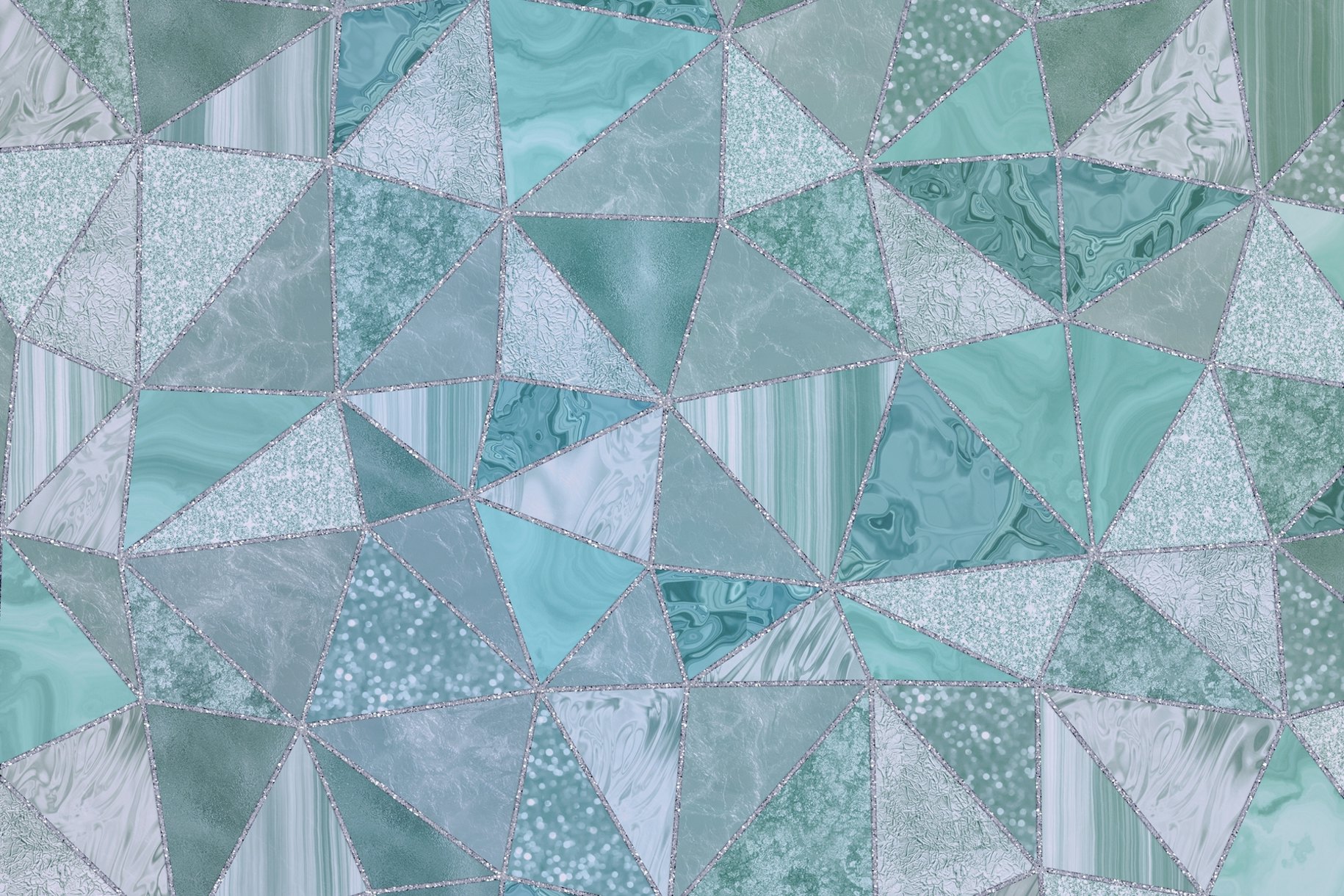 Precious Teal Triangle Pattern Wallpaper | Happywall