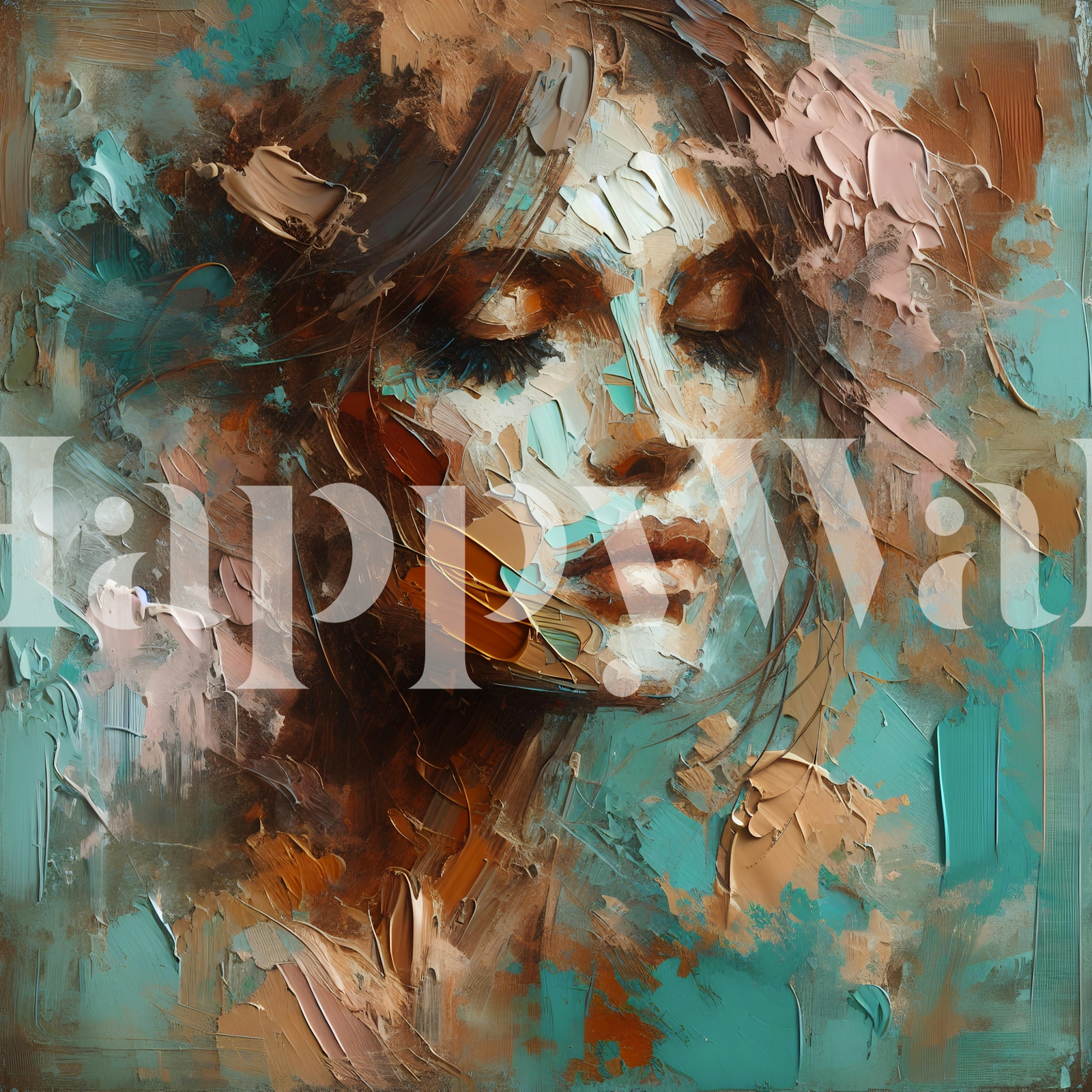Turquoise Abstract Portrait Wallpaper