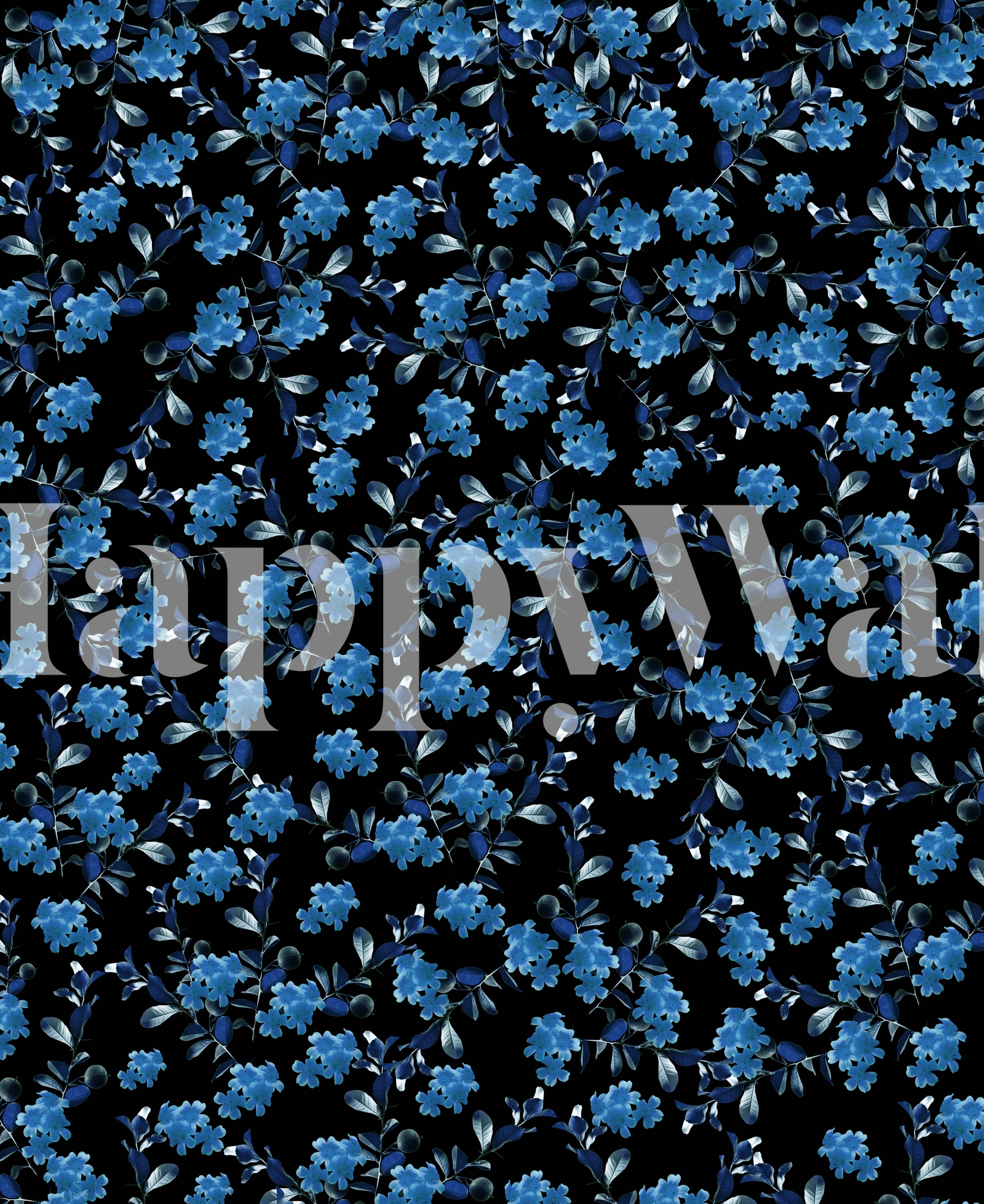 Blue Flower Pattern 1 Wallpaper - Shop Now on Happywall