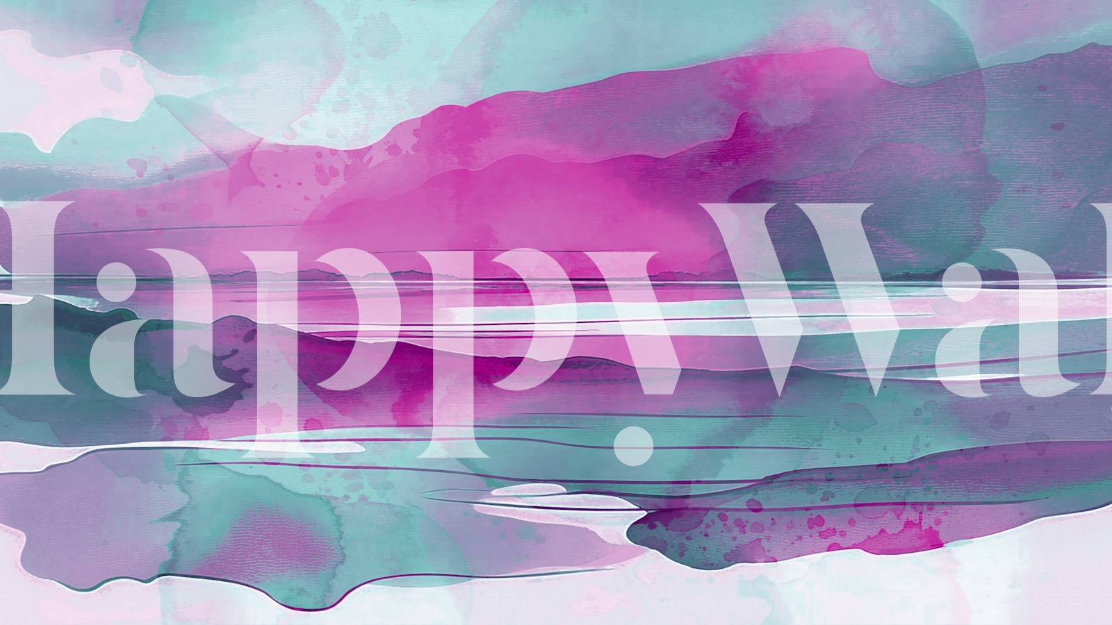 Aqua and Magenta Abstract Wallpaper