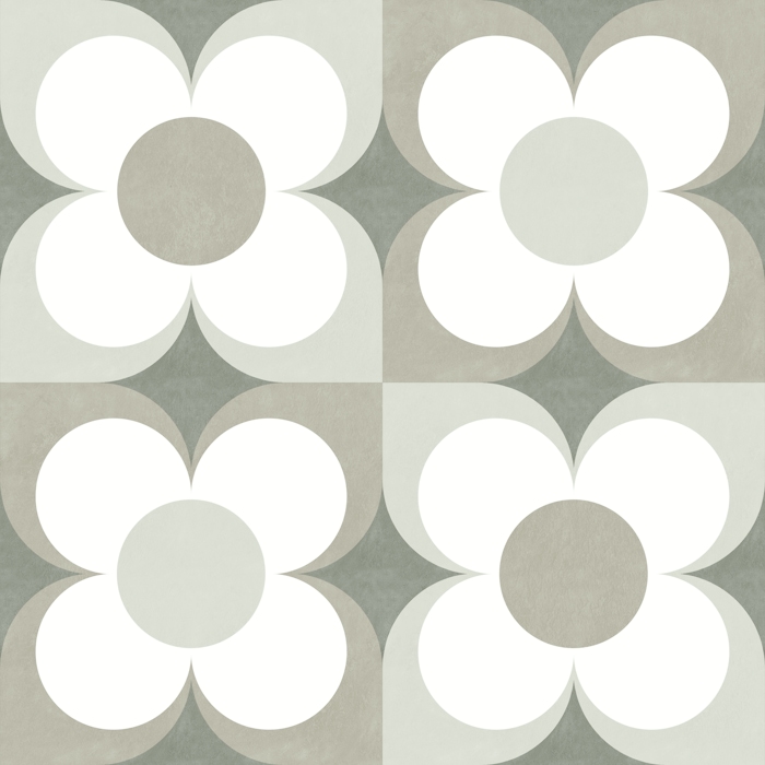 Geometric Flower Tile Wallpaper - Happywall