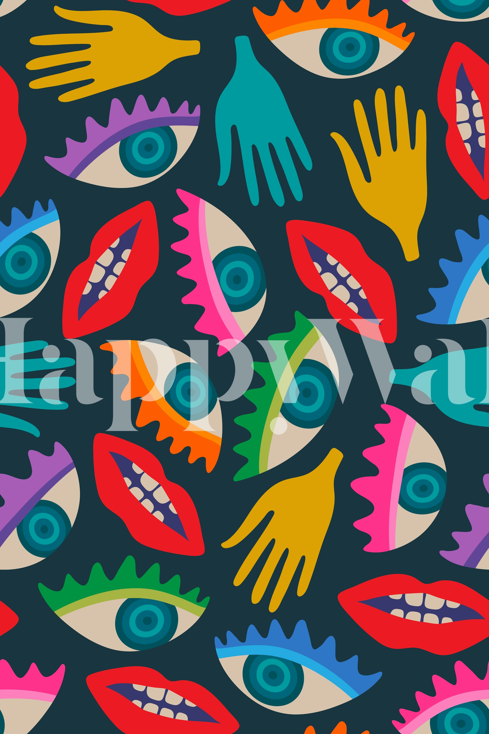 Disembodied Retro Eyes Wallpaper