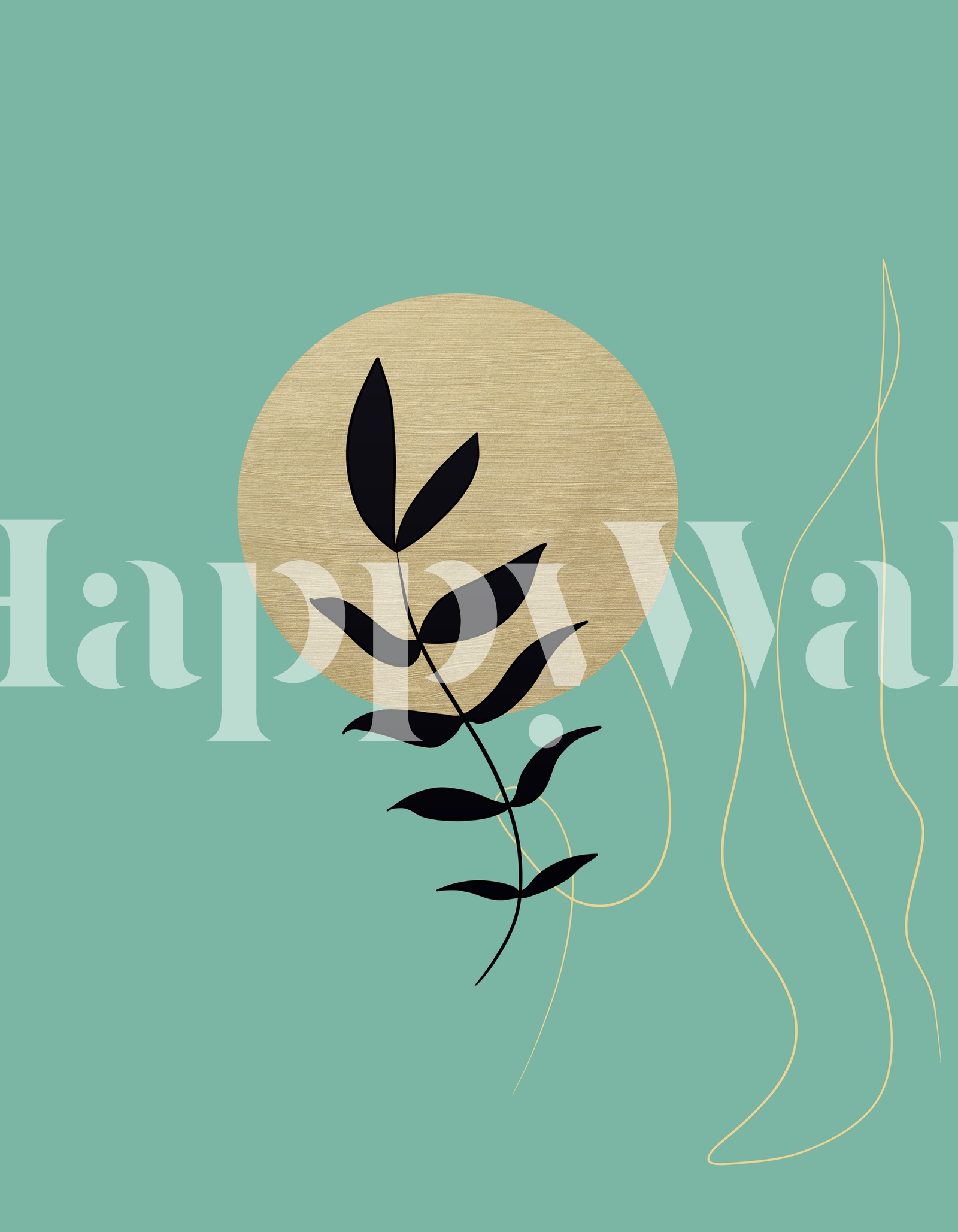 Modern Botanical Leaf Wallpaper