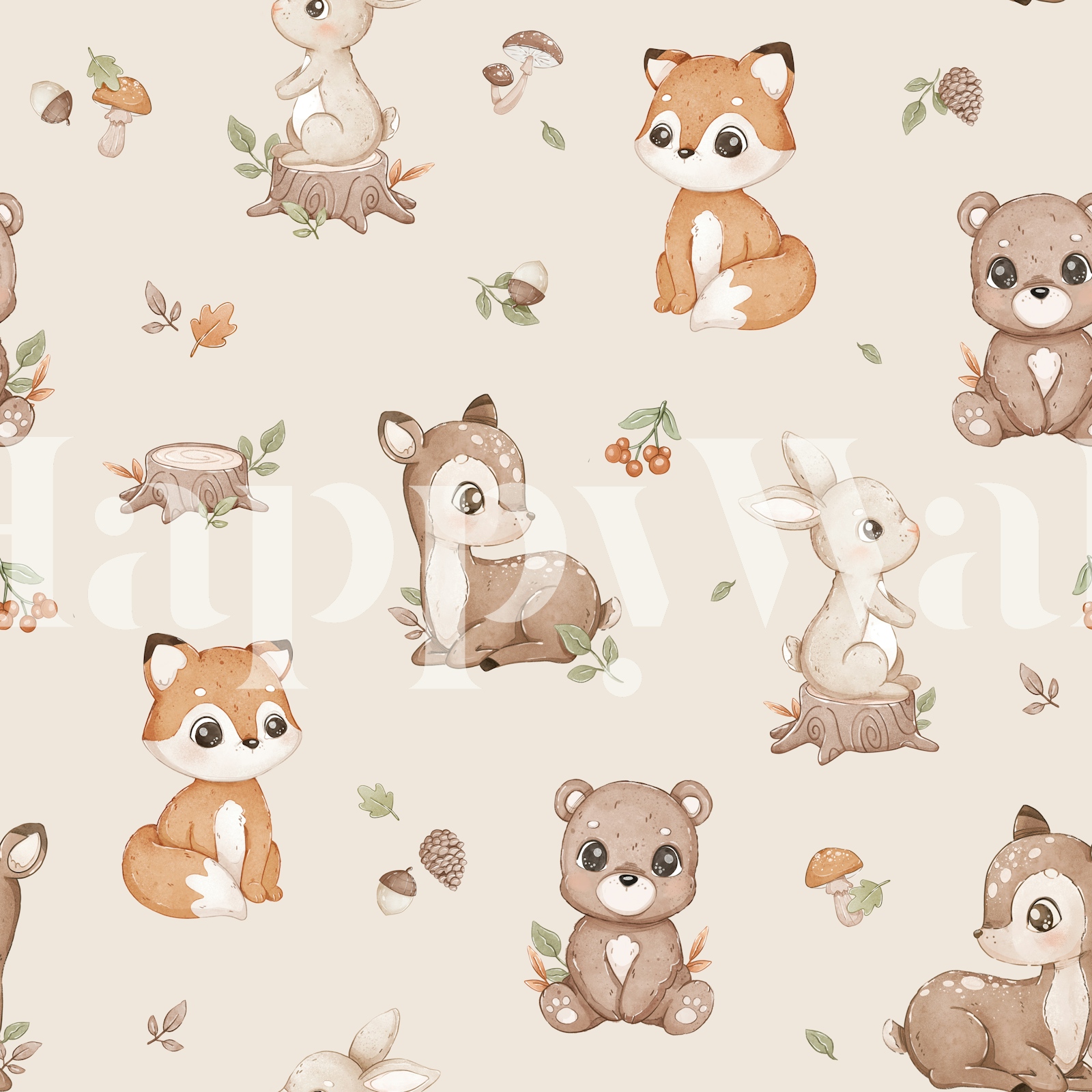 Cute Woodland Animal Wallpaper