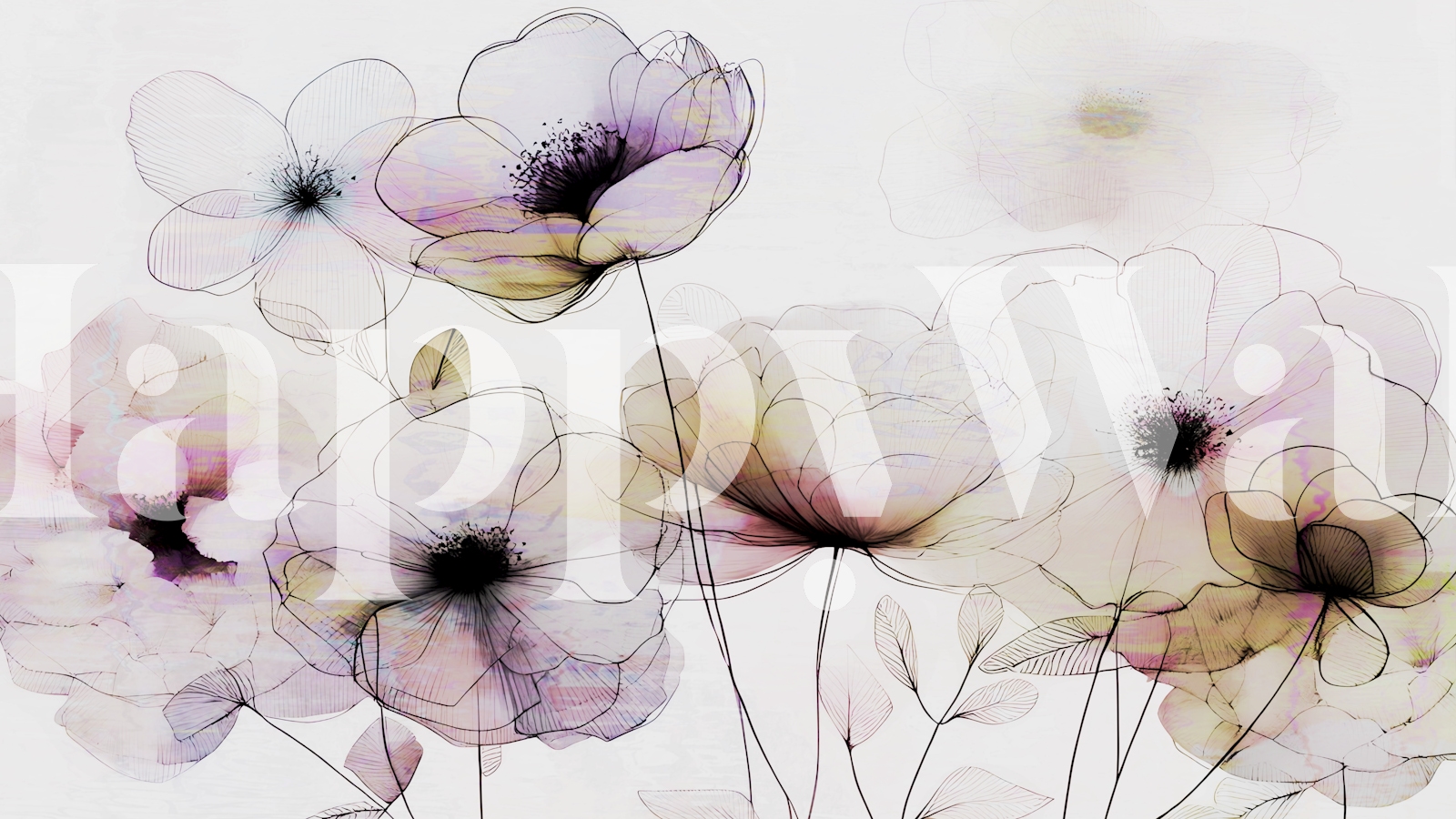 Translucent Floral Wallpaper for Modern Decor