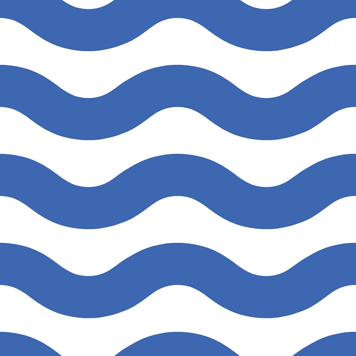 Cobalt Blue and White Nautical Waves - happywall.com