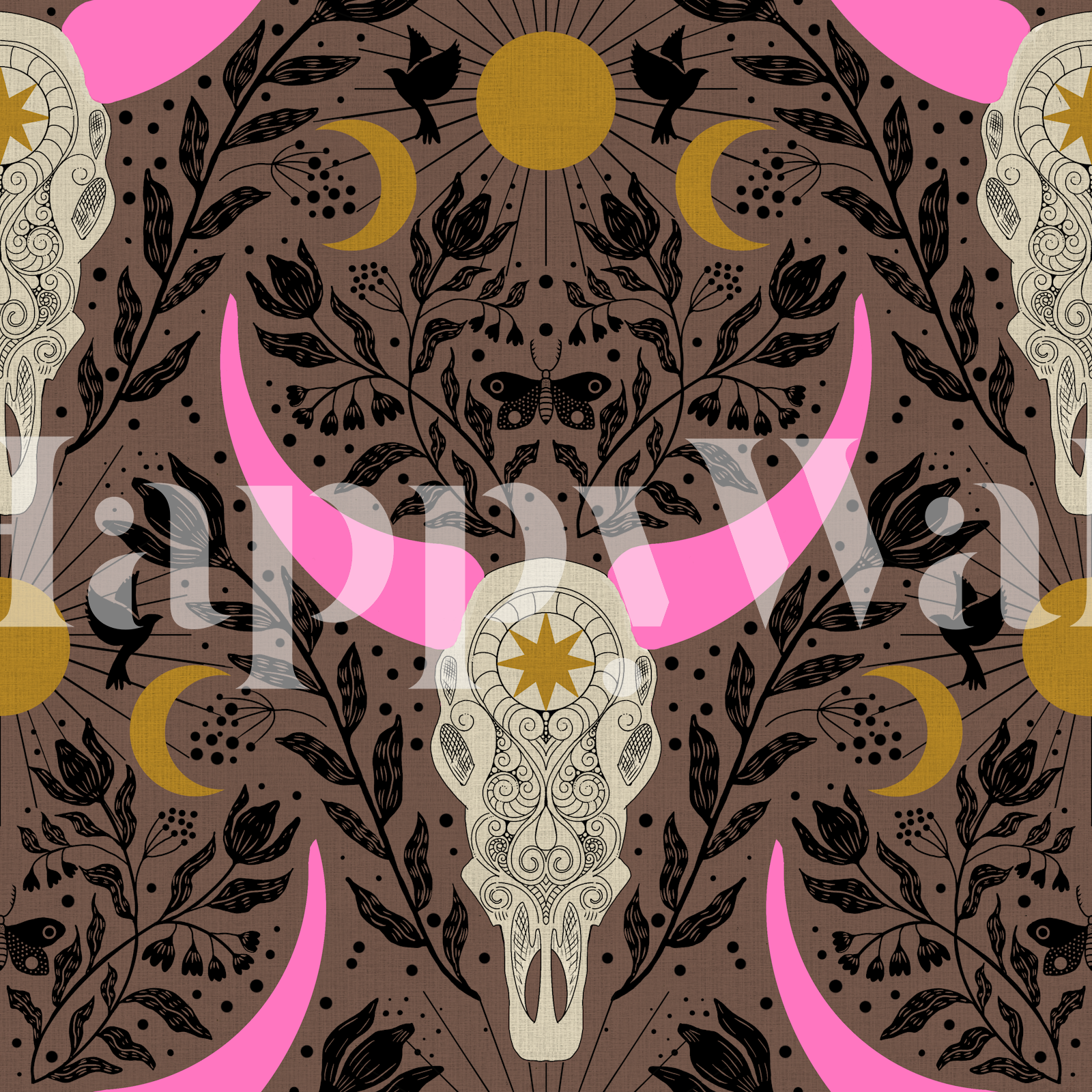 Western Gothic Cow Skull Wallpaper - Happywall.com