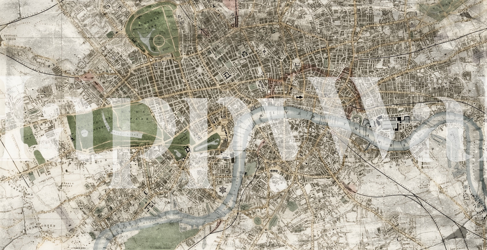 London Vintage Grunge Map Wallpaper | happywall.com