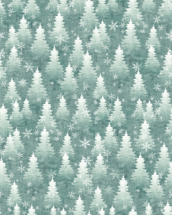 Teal Green Pine Tree Forest Wallpaper