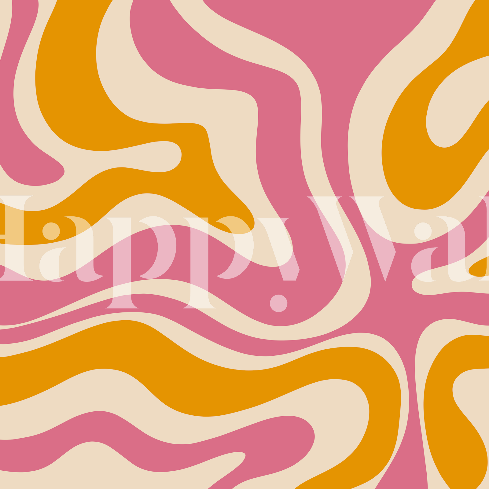 Retro Modern Liquid Swirl Thulian Ochre - Happywall
