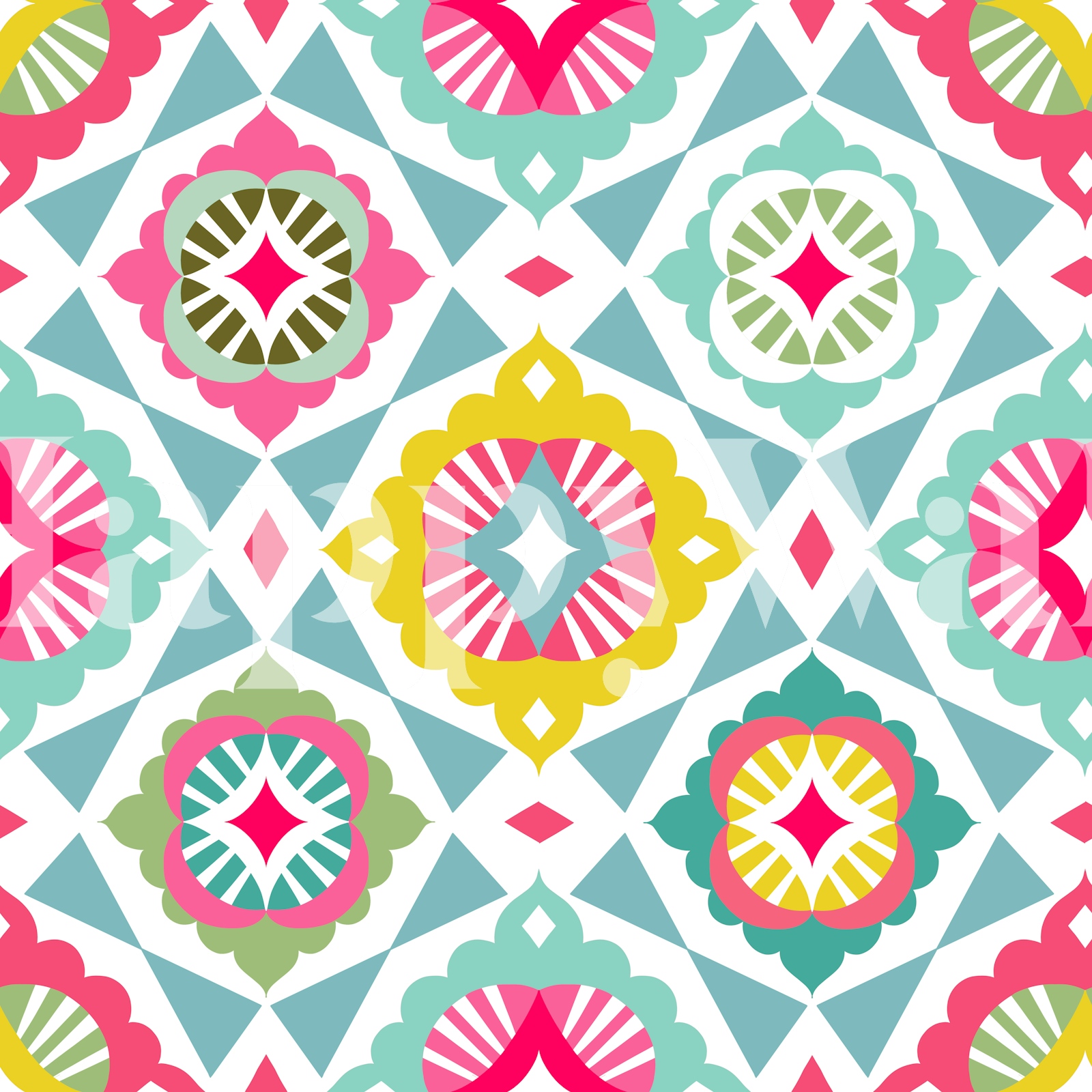 Colorful Geometric Tile Wallpaper