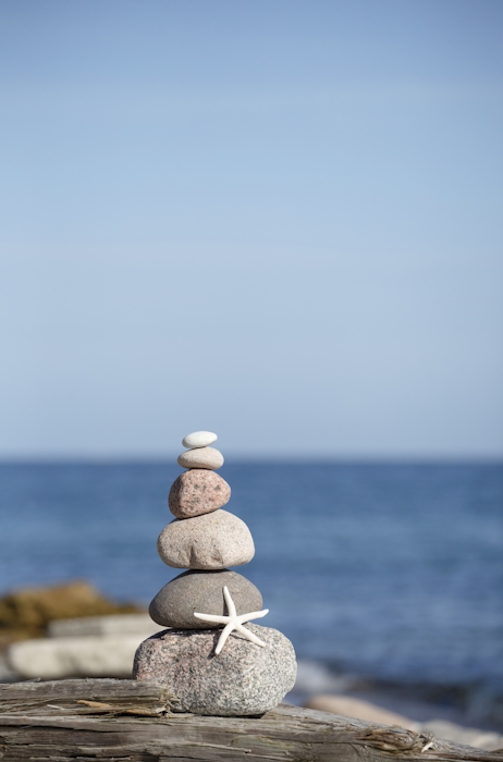 Ocean Zen Harmony Stones Wallpaper | happywall.com