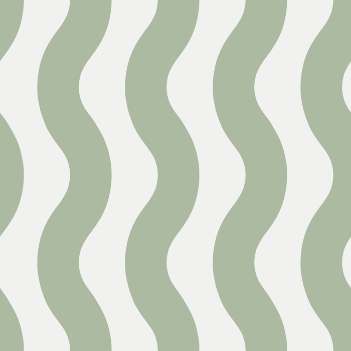 Sage Green and White Wave Wallpaper