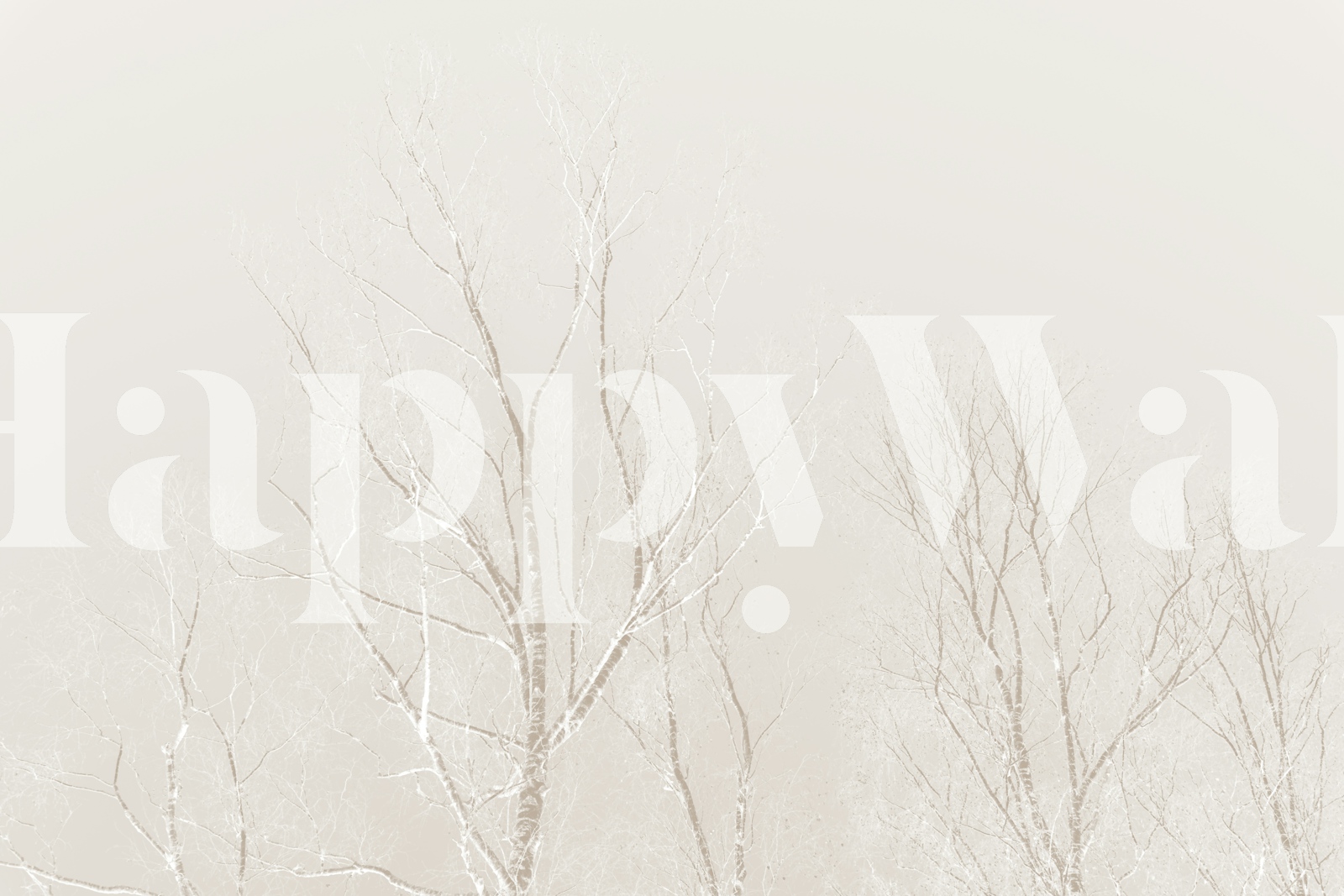 Soft Beige Birch Tree Silhouettes | happywall.com