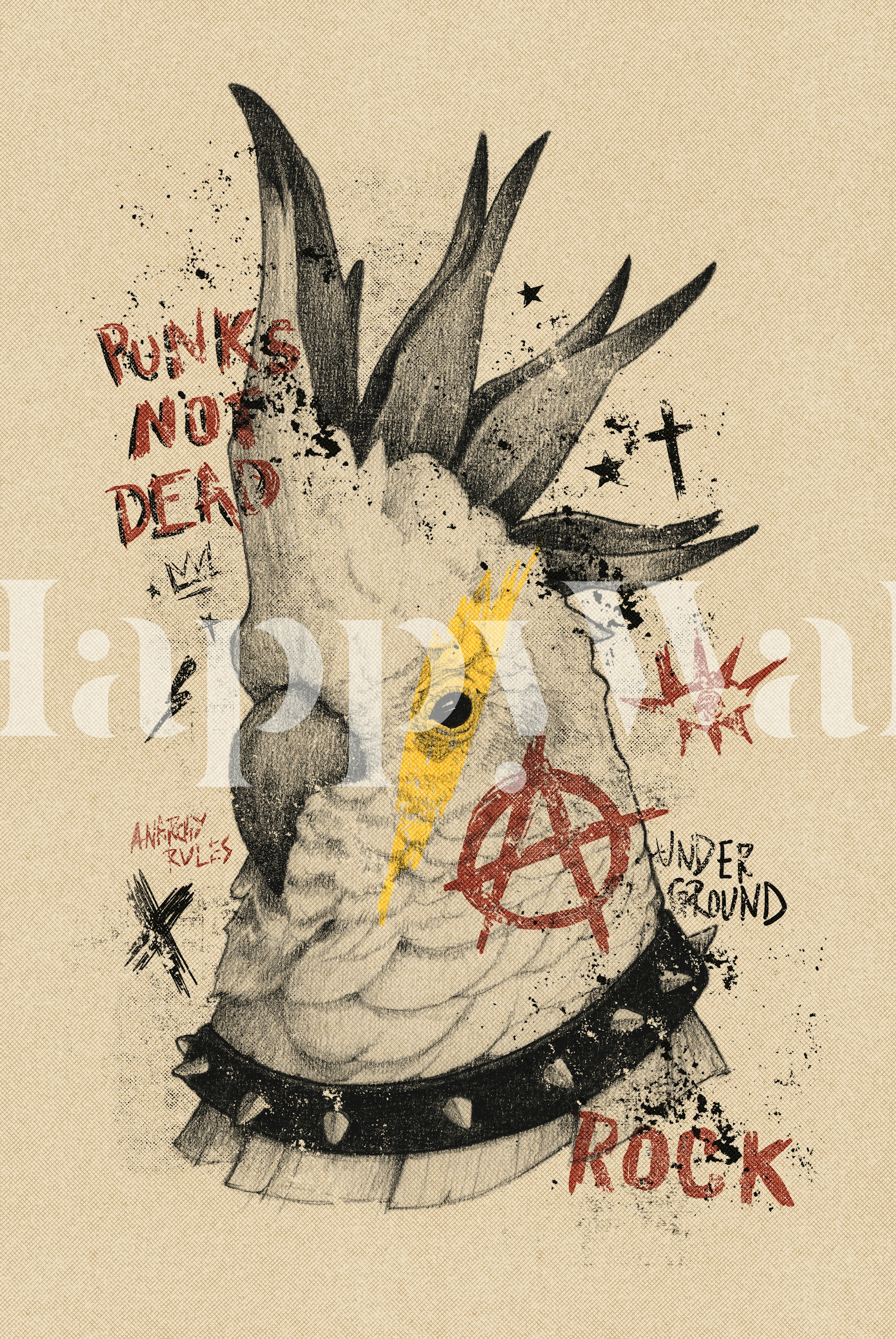 Punk Rock Cockatoo Wallpaper