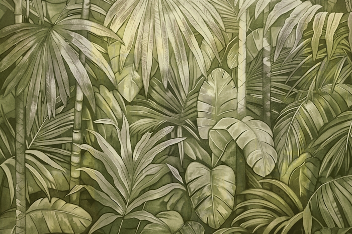 Mystic Green Jungle Tropical Escape - Happywall