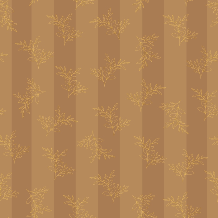 Botanical Stripe Wallpaper in Warm Beige