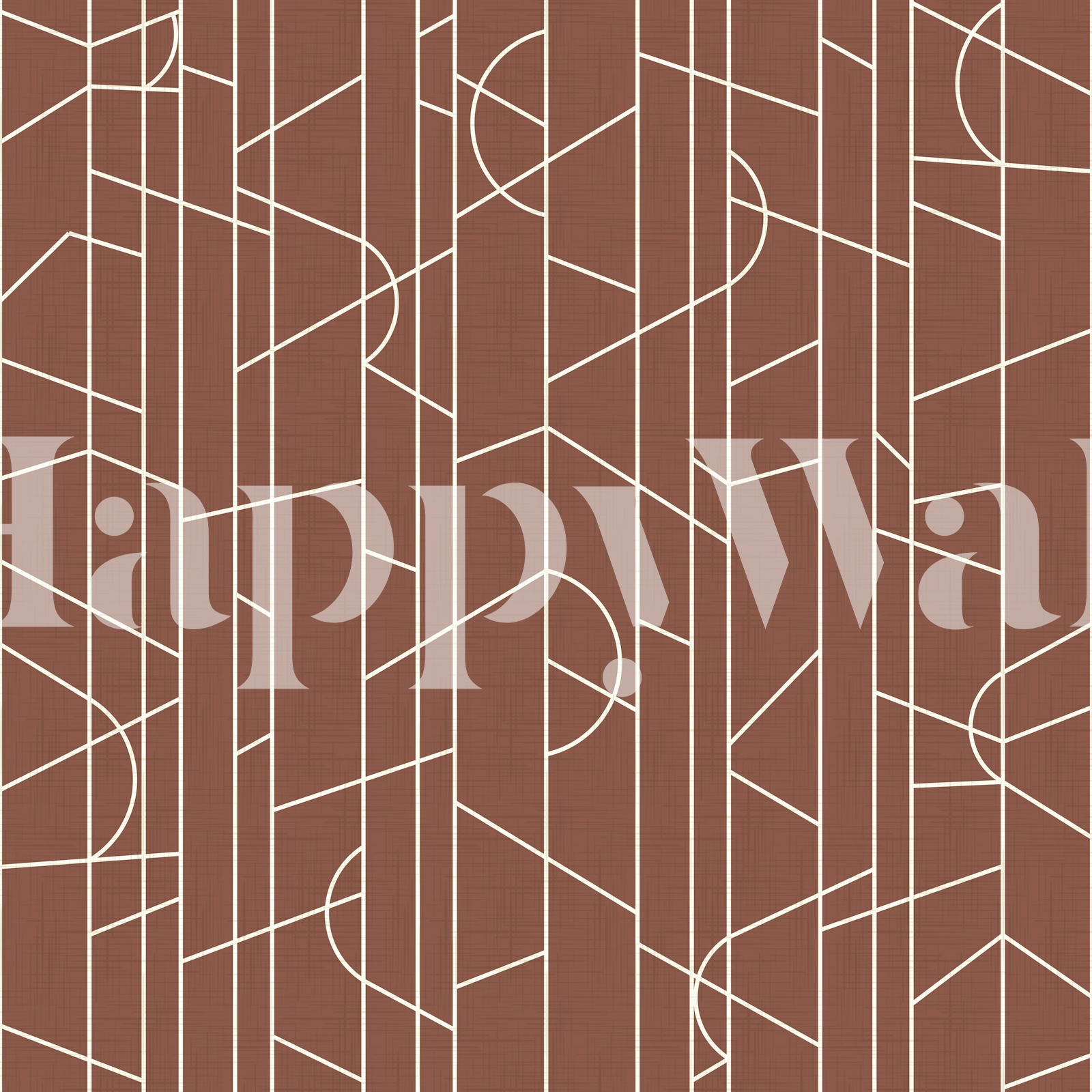 Elegant Lines Decor - Rust Canvas Wallpaper